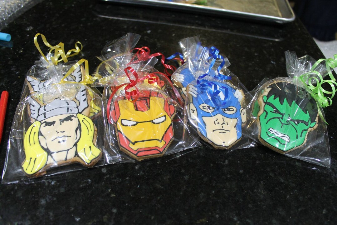 Avengers Superhero Sugar Cookies - Set of 12 Heroic Delights - Etsy