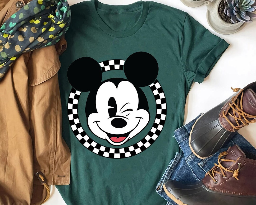 Mickey Mouse Head Shot Checkered Circle Comfort Colors Shirt, Magic ...