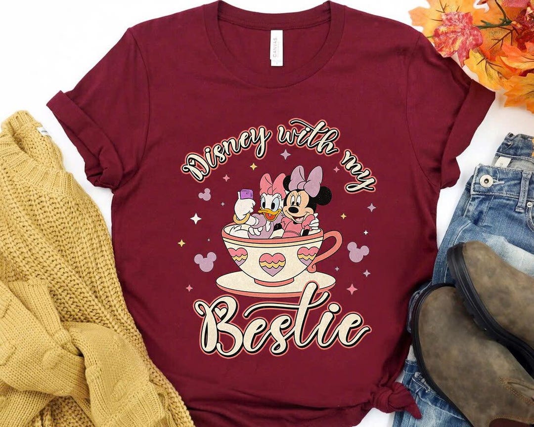 Minnie and Daisy Disney With My Bestie Comfort Colors Shirt, Disney ...