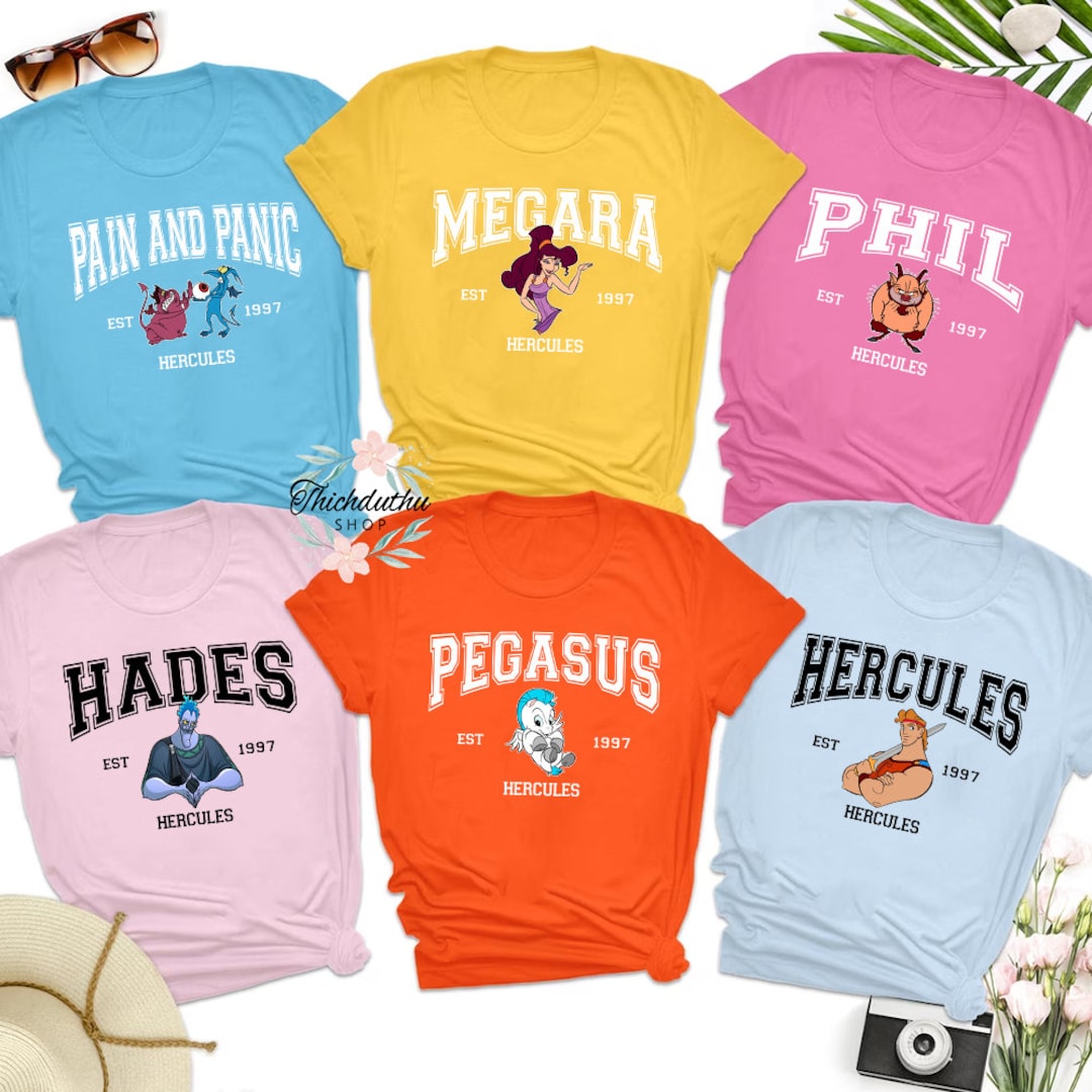 Hercules Comfort Colors Shirt, Hercules Characters Group Custom T-shirt ...