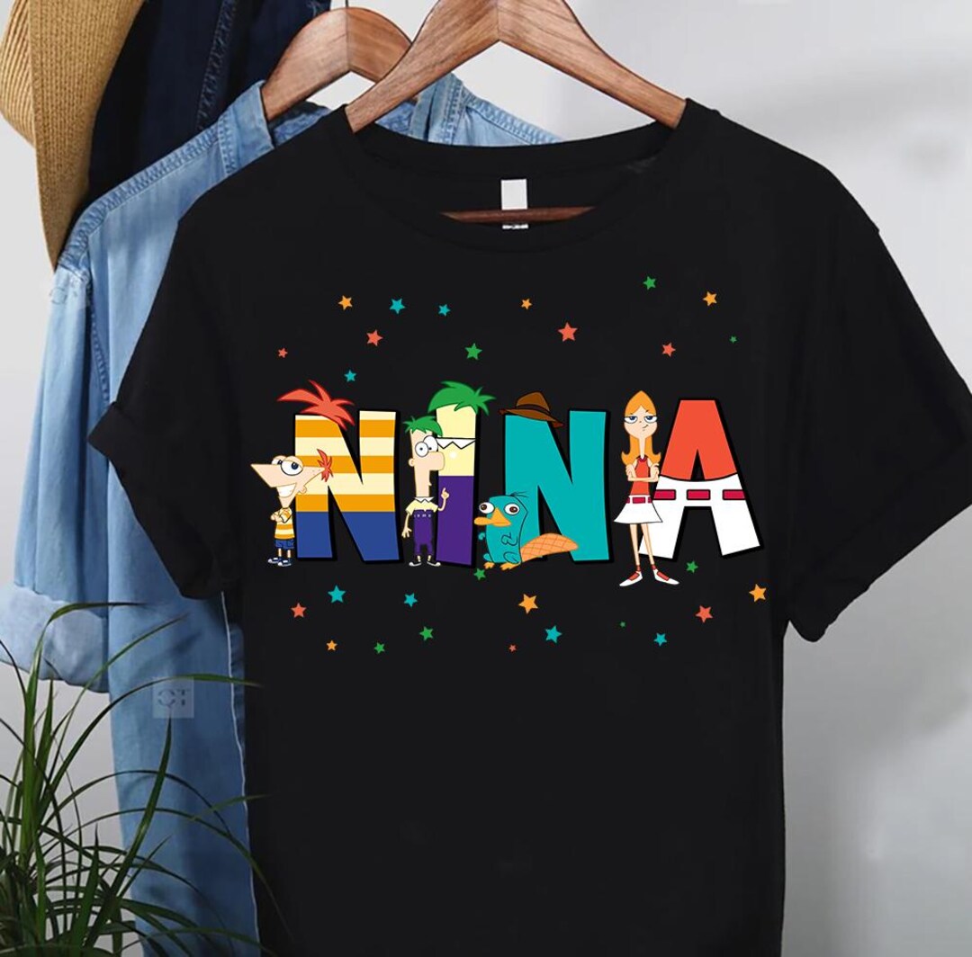 Custom Name Disney Phineas and Ferb Comfort Colors T-shirt ...
