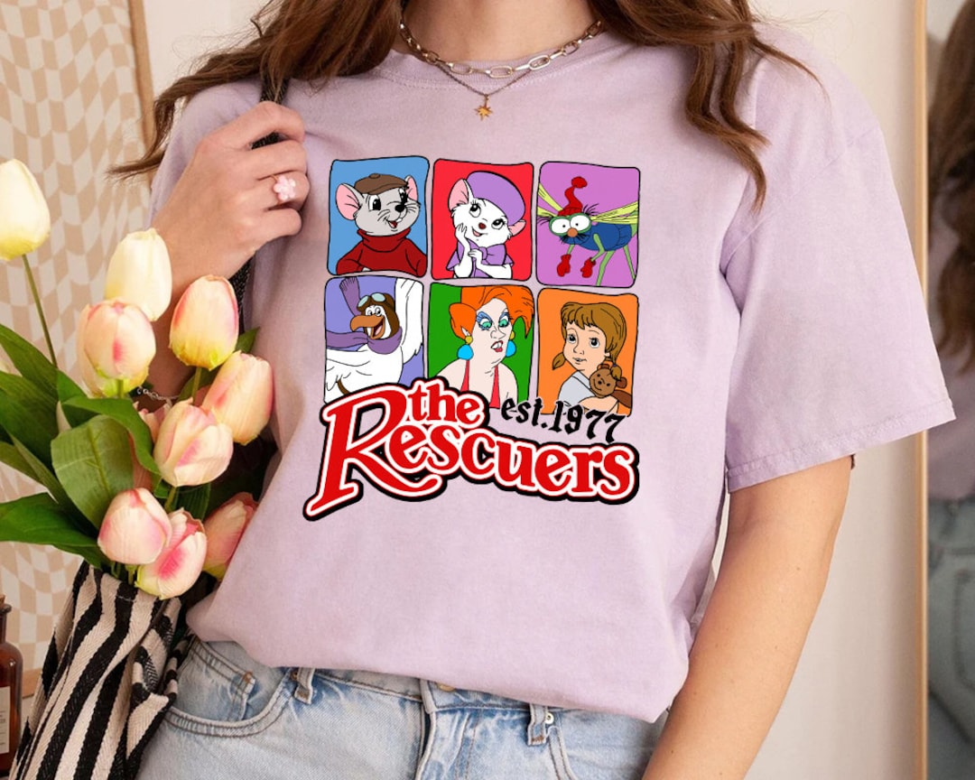 Disney the Rescuers Characters Group Shot Retro Est 1977 Comfort Colors ...