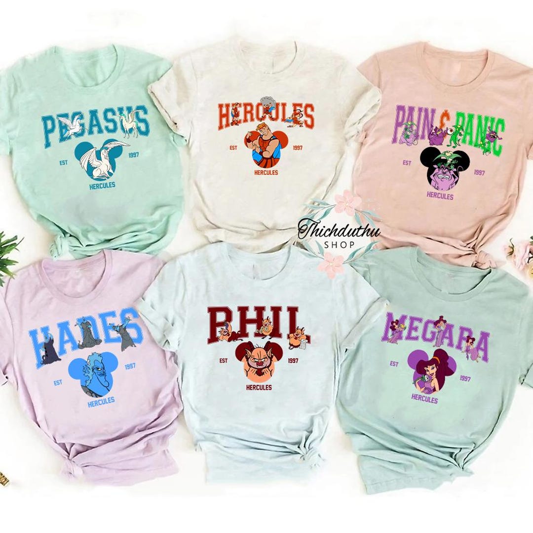 Custom Disney Hercules Characters Comfort Colors T-shirt, Hercules ...