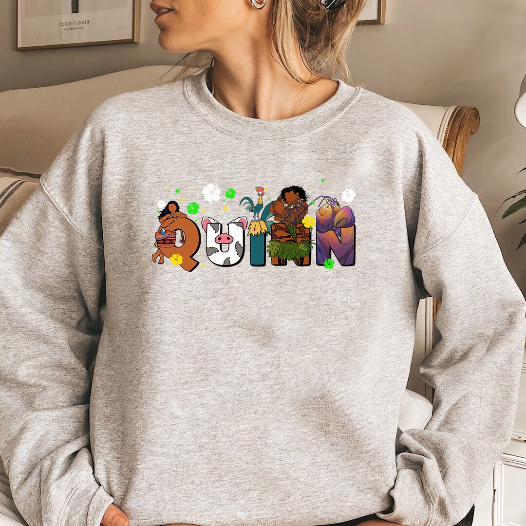 Custom Name Moana Comfort Colors T-shirt, Personalized Disney Hei Hei ...