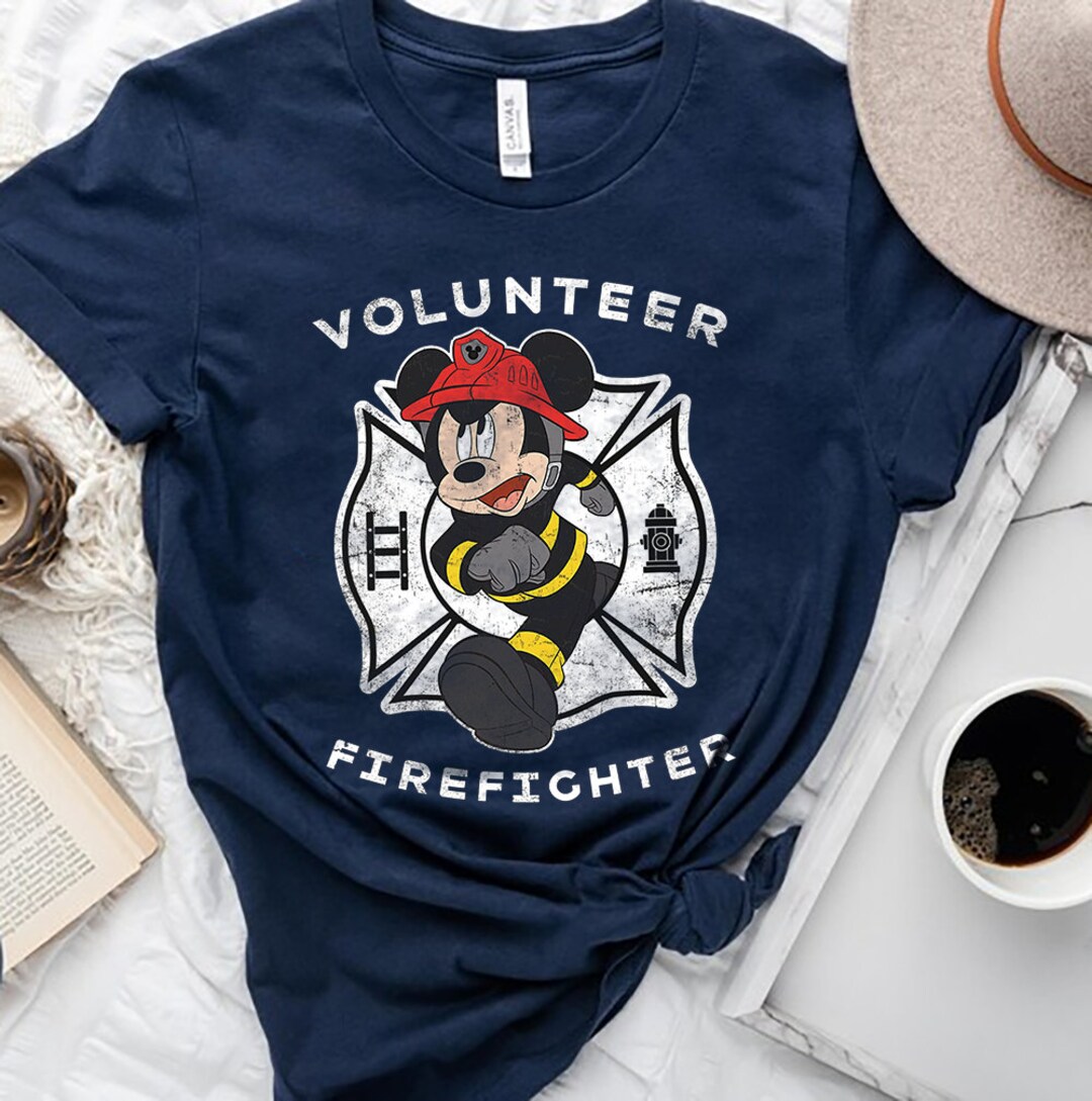 Disney Mickey Mouse Volunteer Firefighter Shirt, Magic Kingdom WDW ...