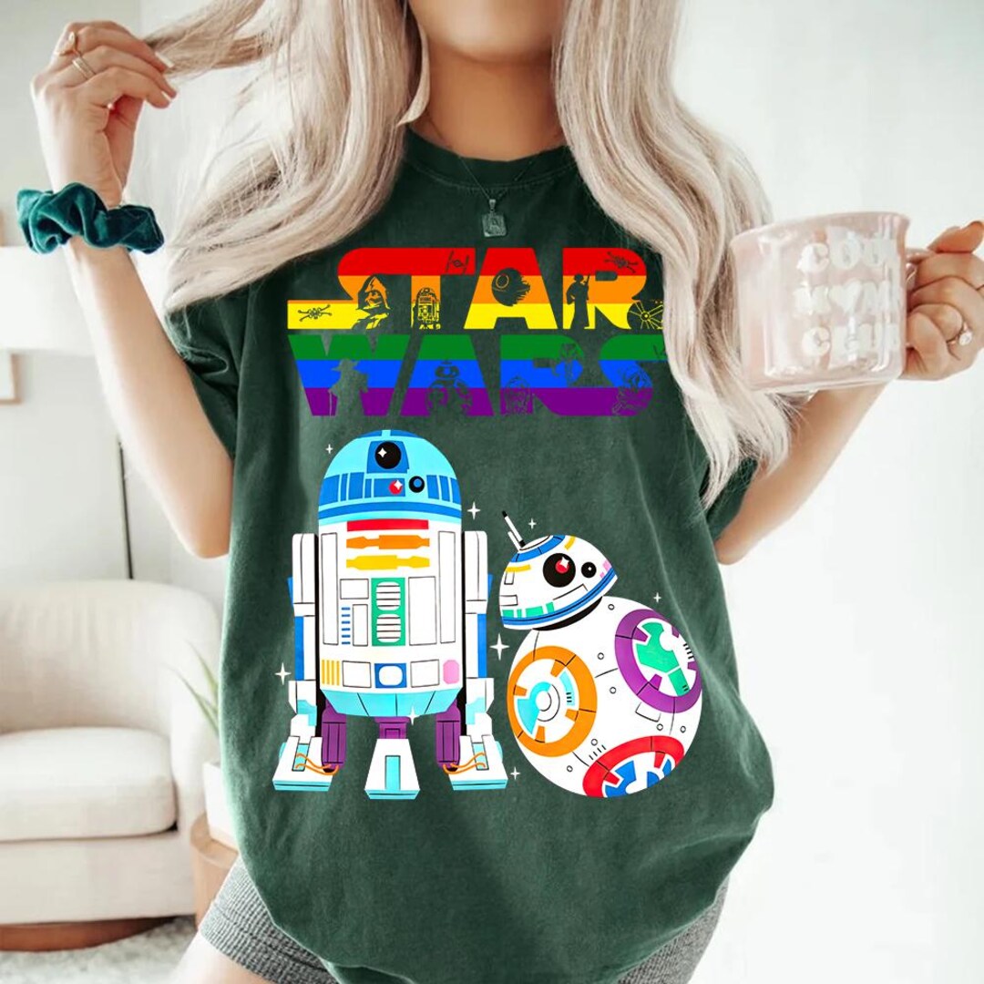 Star Wars Droids R2-D2 BB-8 Rainbow Comfort Colors T-shirt, Star Wars ...