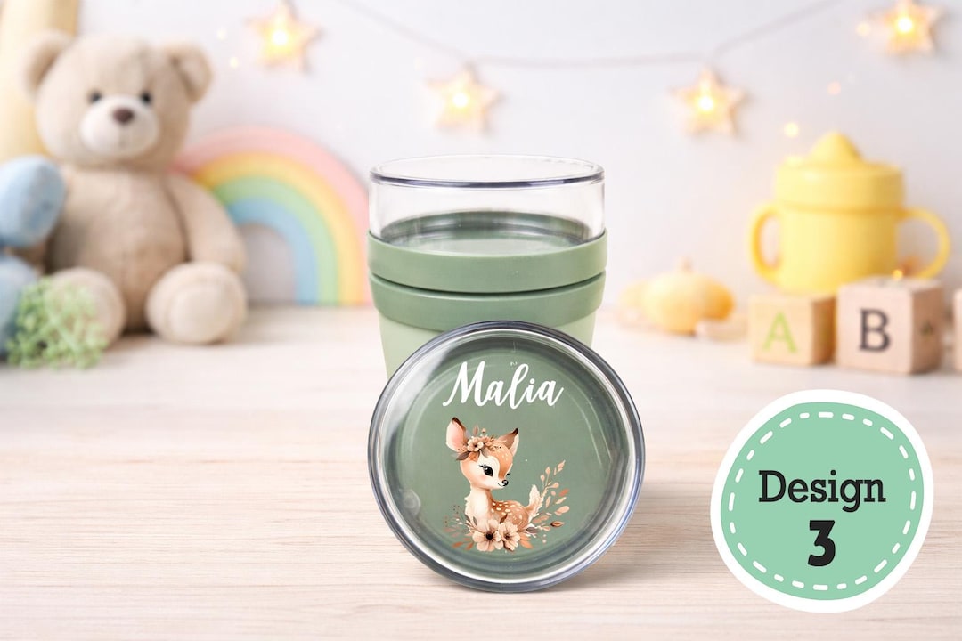 Personalized Mepal Deer-themed Cereal Cup – Cereal Snack Box With Name ...