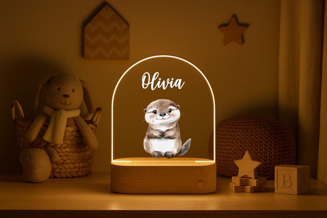 Otter Lamp, Baby Gift Birth, Boy Gift, Christening Gift Boy, Gift ...