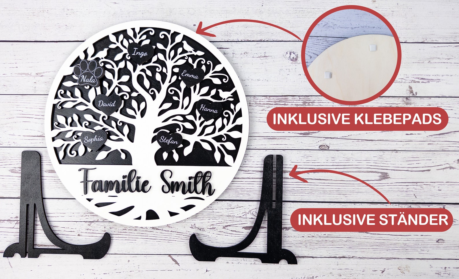Family Tree With Stand - Personalized Family Tree, Wooden Family Tree ...