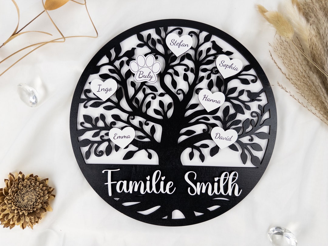 Wooden Family Tree - Family Tree, Gift for Family, Birthday Gift for ...