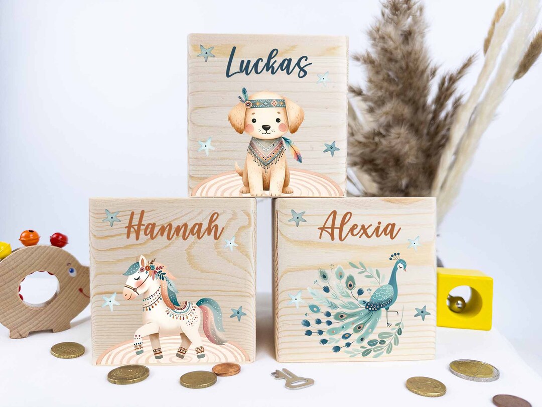 Child Money Box, Animals Money Box, Baby Money Box, Wooden Money Box ...
