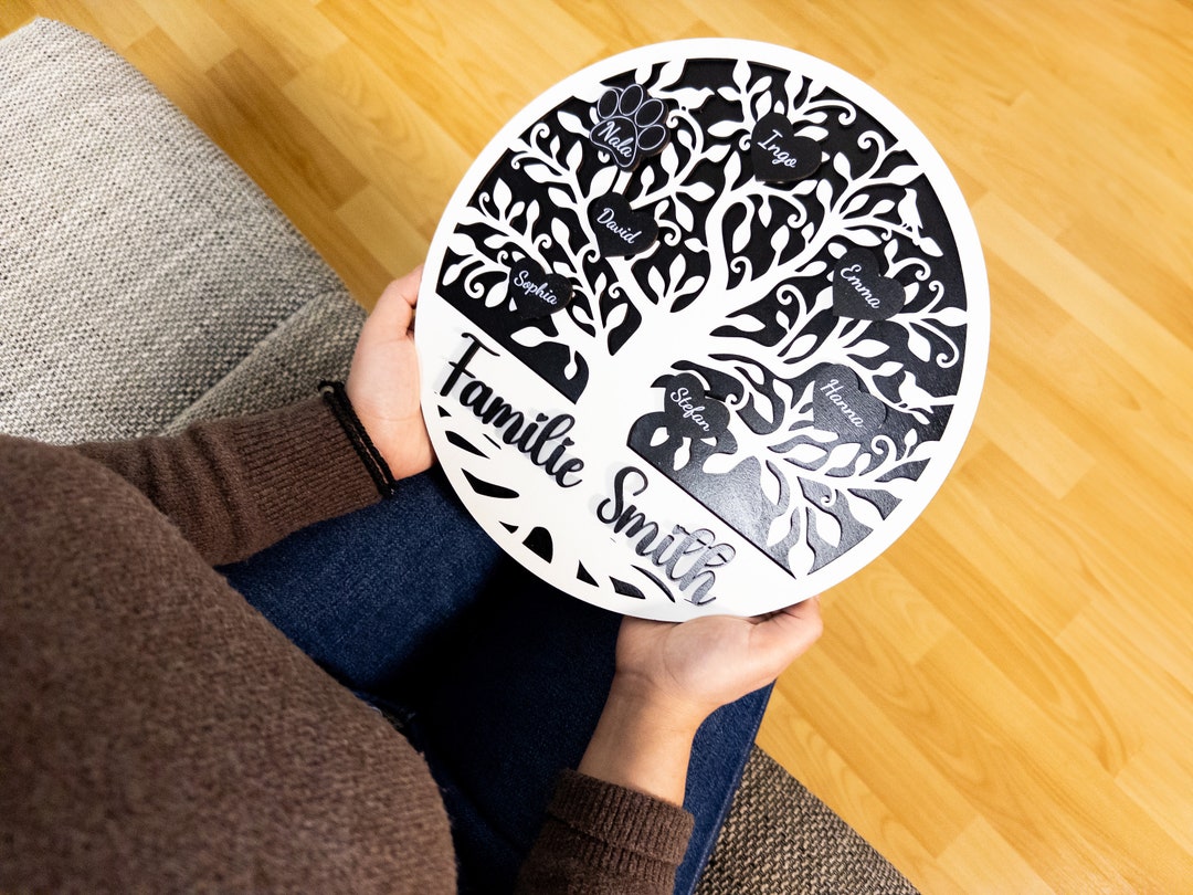 Family Tree With Stand - Personalized Family Tree, Wooden Family Tree ...