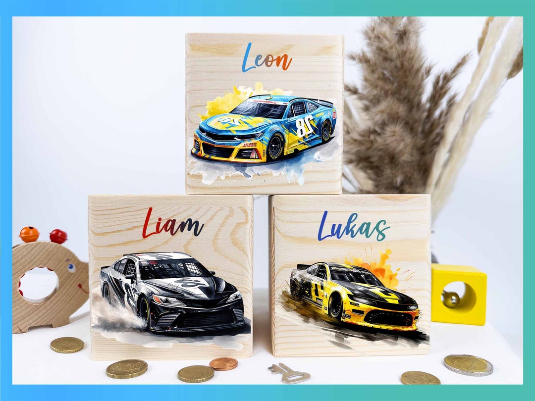 Car Money Box for Children, Money Box Personalized With Name, Wooden ...
