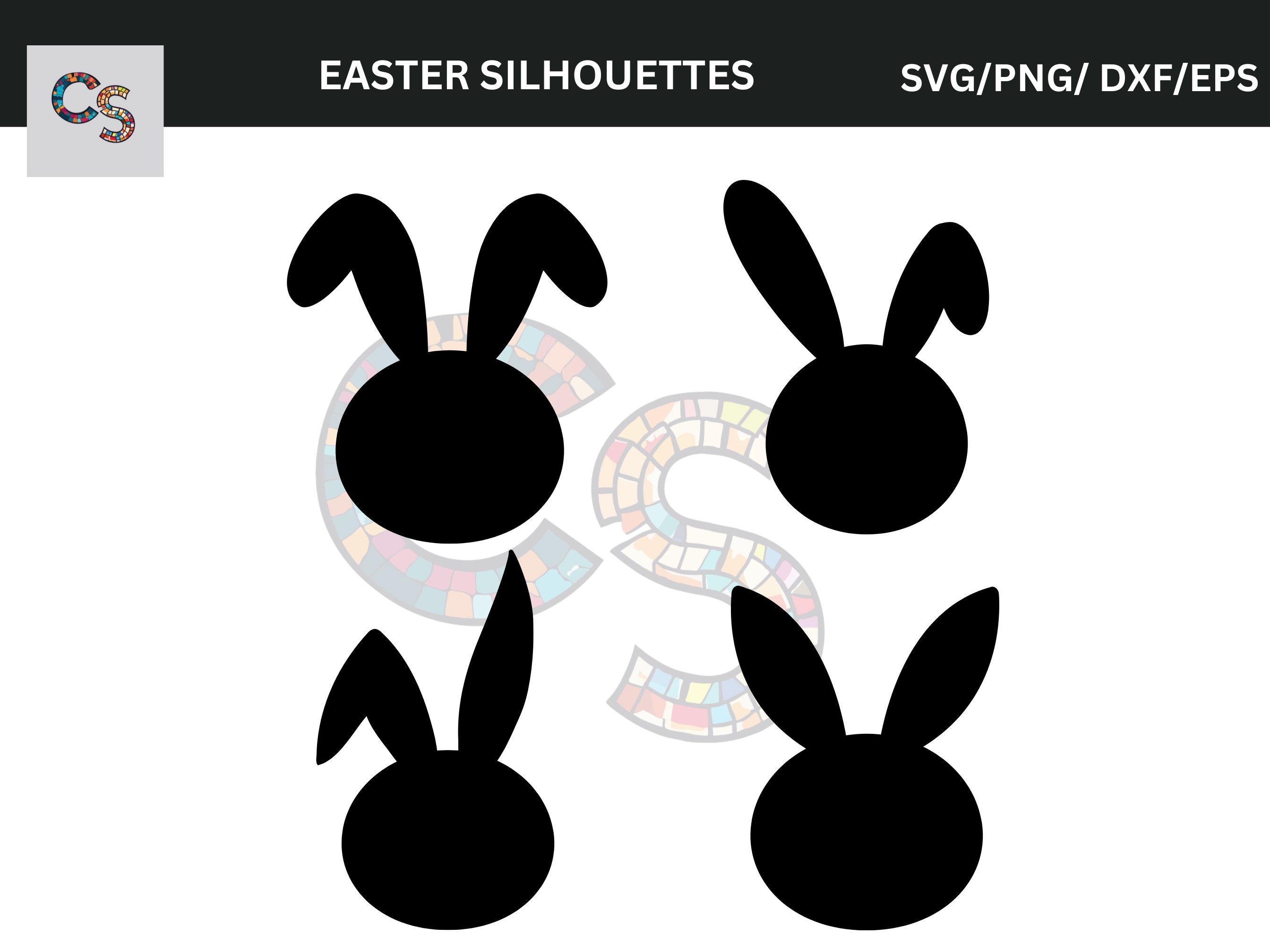 Cute Easter Bunny Head Silhouette - Adorable SVG for Festive Crafts and ...