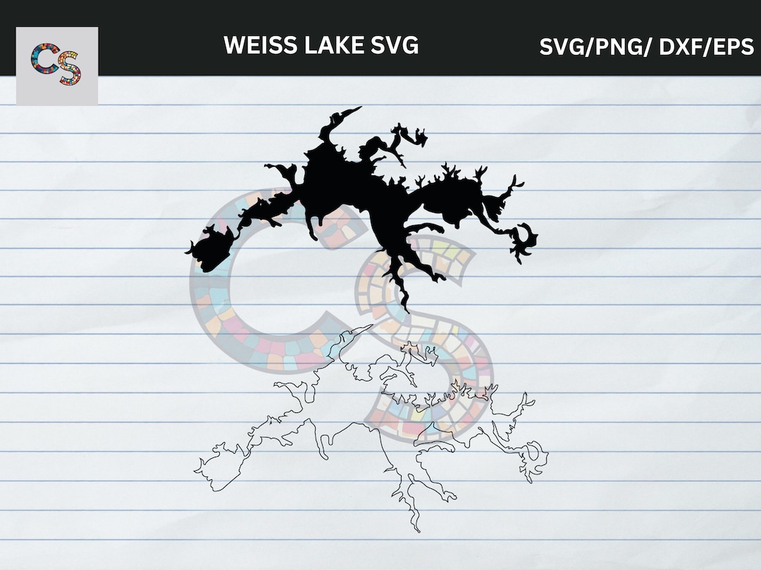 Weiss Lake Map Outline SVG - Perfect for Crafts and Decor - Etsy