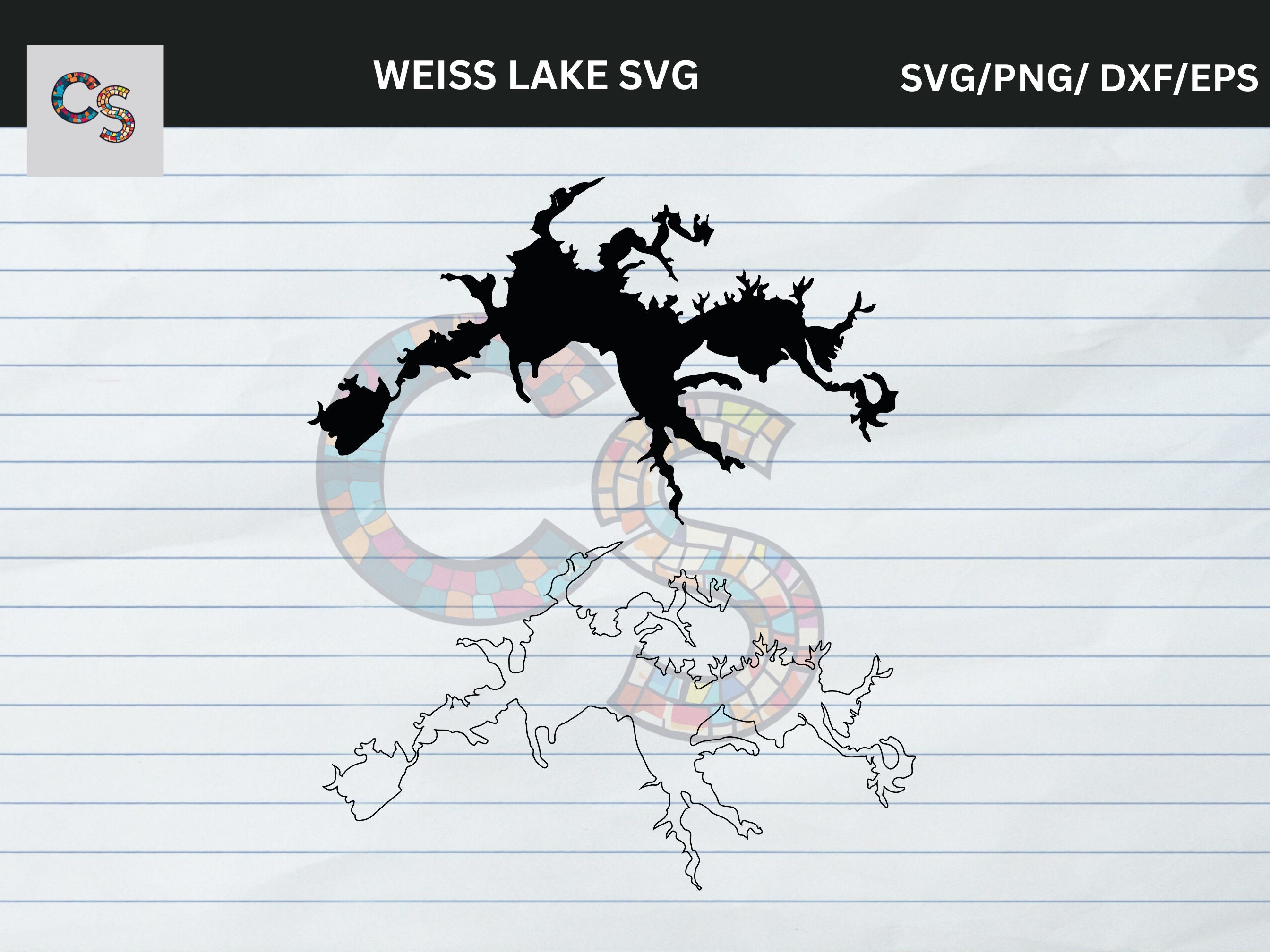 Weiss Lake Map Outline SVG Perfect for Crafts and Decor - Etsy