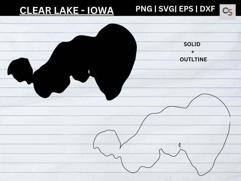 Clear Lake Iowa SVG Graphic Vector Map for DIY Projects - Etsy