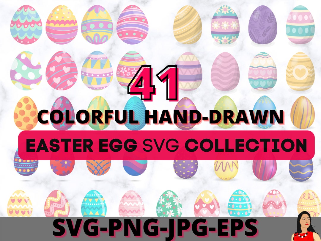 Colorful Easter Egg Clipart Set, Hand-drawn Designs (digital Download ...