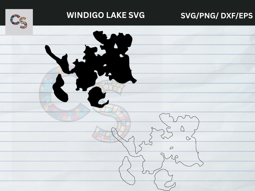 Windigo Lake SVG Wisconsin Vector Map for DIY, Laser, Glowforge, Cricut ...