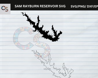 Sam Rayburn Reservoir Texas Map Shape Silhouette Outline Svg Png Dxf ...