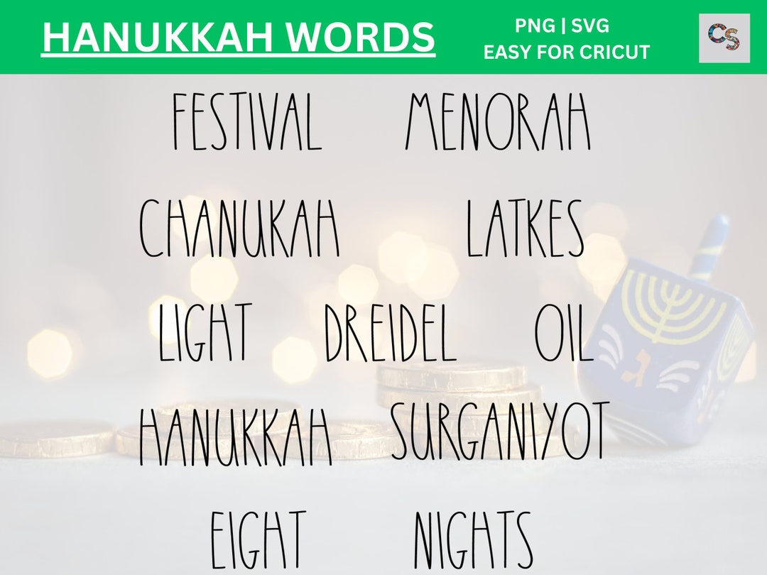 Hanukkah Words SVG - Etsy