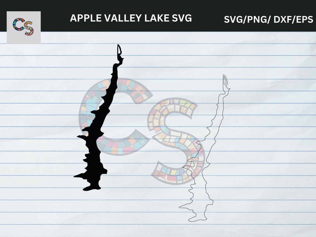 Apple Valley Lake Ohio SVG | Digital Map Outline for DIY Crafts, Laser ...