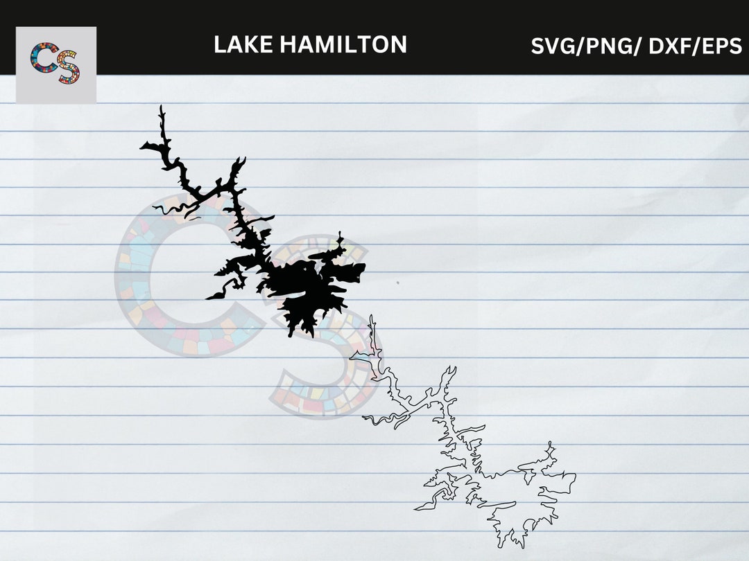 Lake Hamilton Arkansas Map SVG – Hot Springs Vector Cut File (digital ...