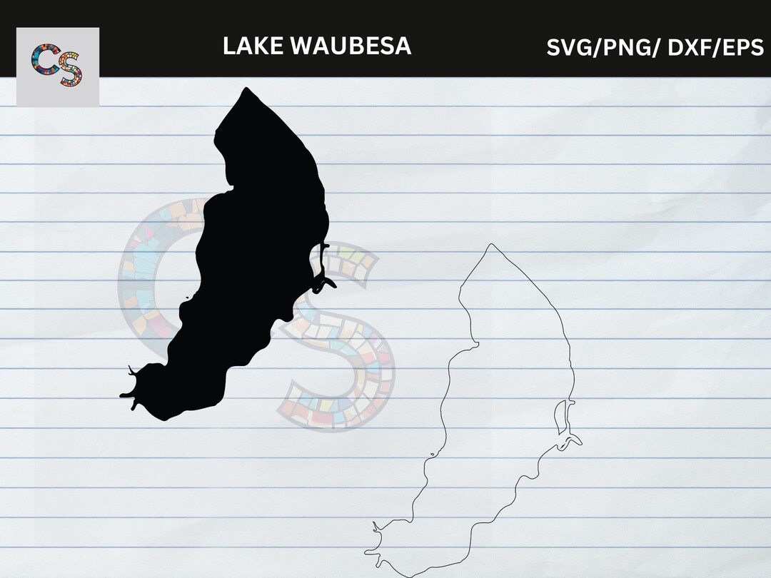 Lake Waubesa, Wisconsin SVG - Digital File Set | Vector Outline Map for ...