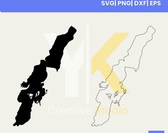 Big Chetac Lake Wisconsin Map Shape Silhouette Svg Png Dxf Pdf Eps ...