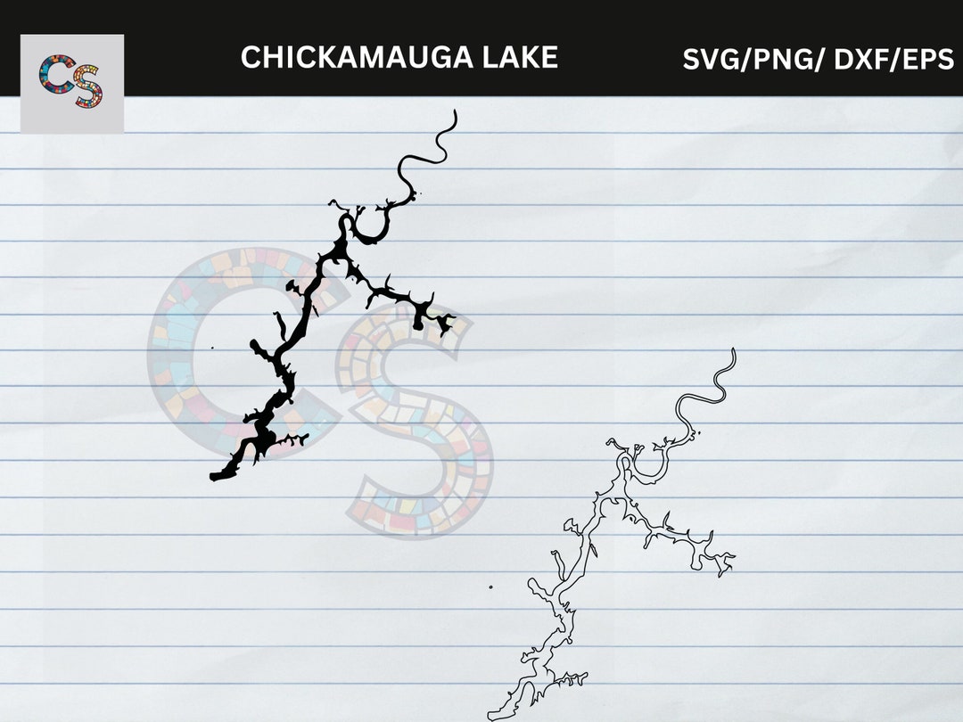 Chickamauga Lake Vector Map – Tennessee Print Ready Files (SVG, PDF ...