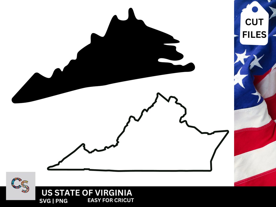 Virginia US State Silhouette and Outline SVG - Perfect for Crafts - Etsy