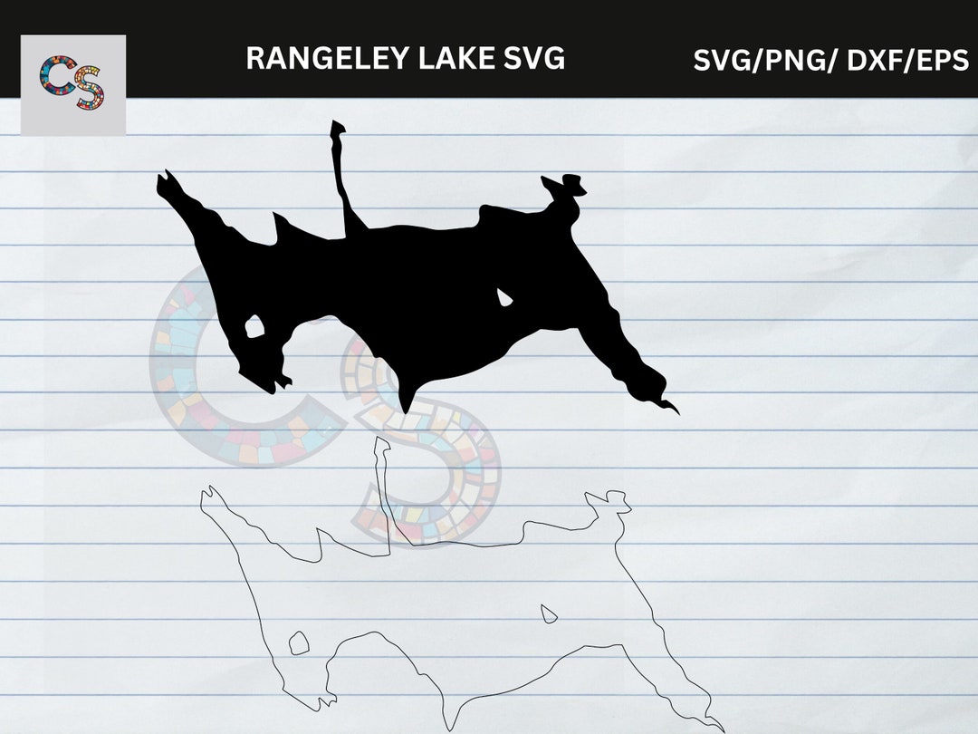 Rangeley Lake SVG - Maine Outline Map for DIY, Laser, Glowforge, Cricut ...