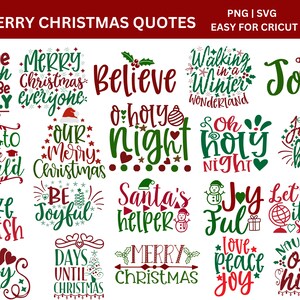 Printable Merry Christmas Quotes SVG for Cricut - Love, Joy, Peace ...