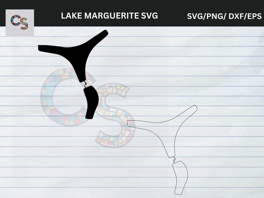 Lake Marguerite SVG Arizona Vector Outline Map Set for DIY, Laser, Glowforge, Cricut, Cut File ...