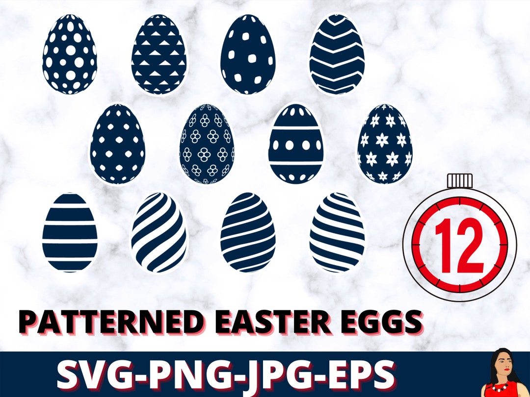 Patterned Easter Eggs Clipart, Spring Graphics (DIGITAL) - Etsy