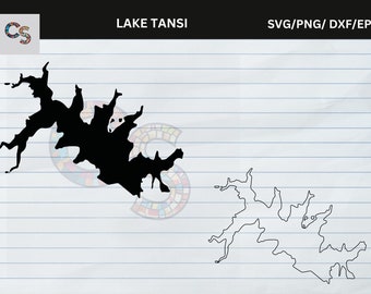 Lake Tansi SVG Digital File Set Tennessee Vector Outline Map Shape ...