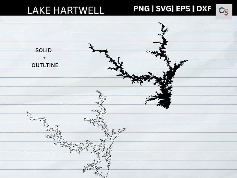 Lake Hartwell Map SVG - Georgia South Carolina Reservoir - Cut File - Etsy