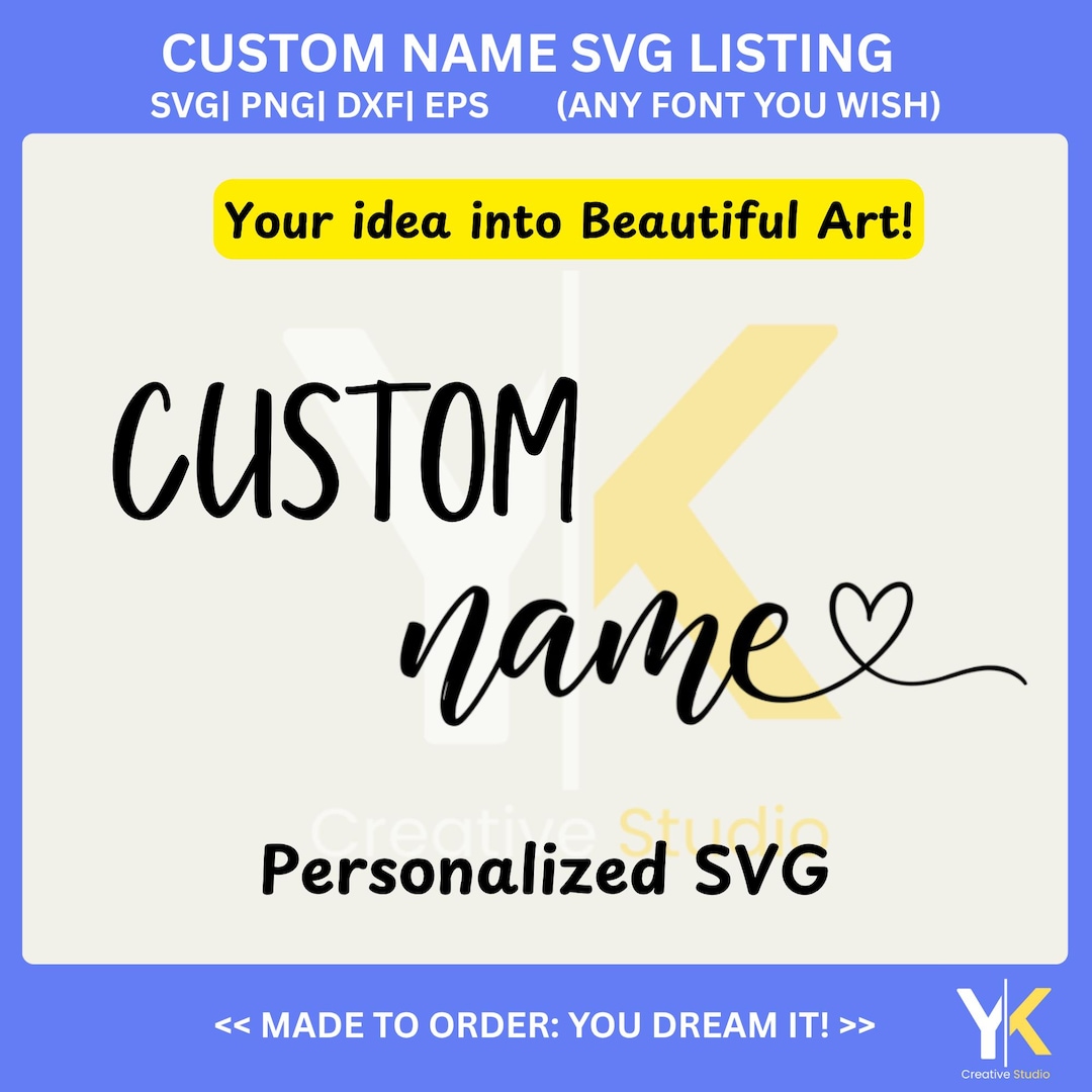 Custom Calligraphy Name SVG | Personalized Word Cut File (digital ...