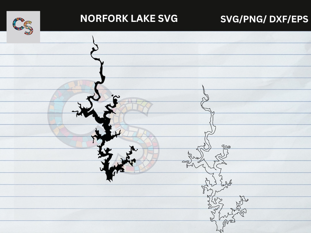 Norfork Lake Vector Graphic Cut File Arkansas Map Print Ready Digital ...