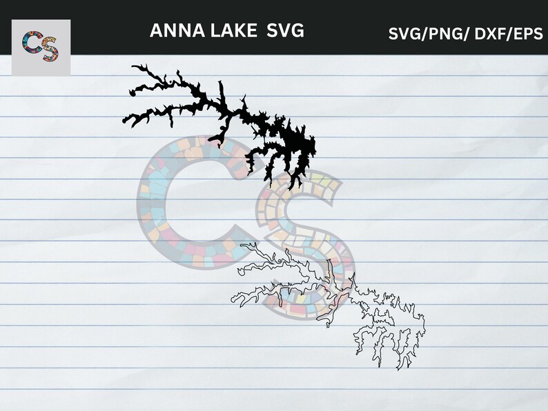 Lake Anna, Virginia SVG Digital File Set - VA Map Shape for Cricut and ...