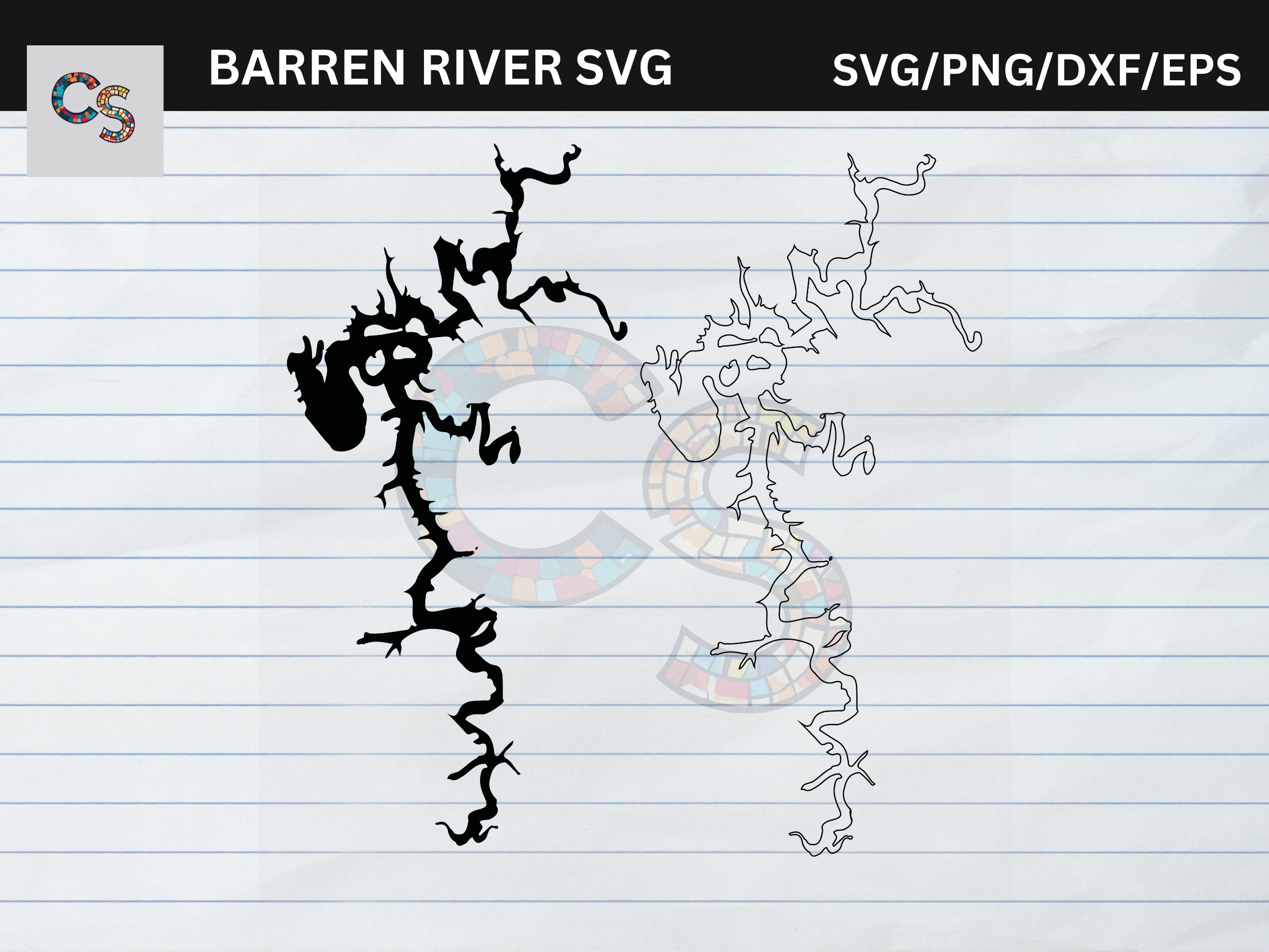 Barren River SVG - Kentucky Vector Map for DIY, Laser, Glowforge ...