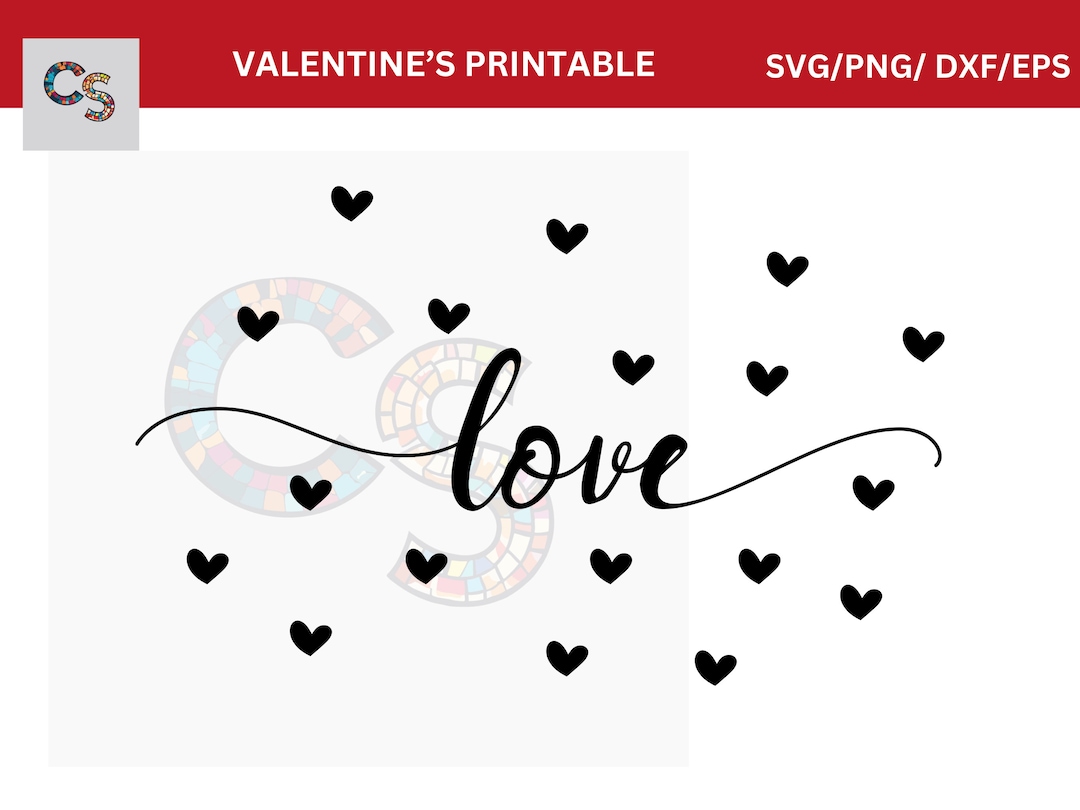 Día de San Valentín amor imprimible svg, corazones svg svg, png, dxf ...