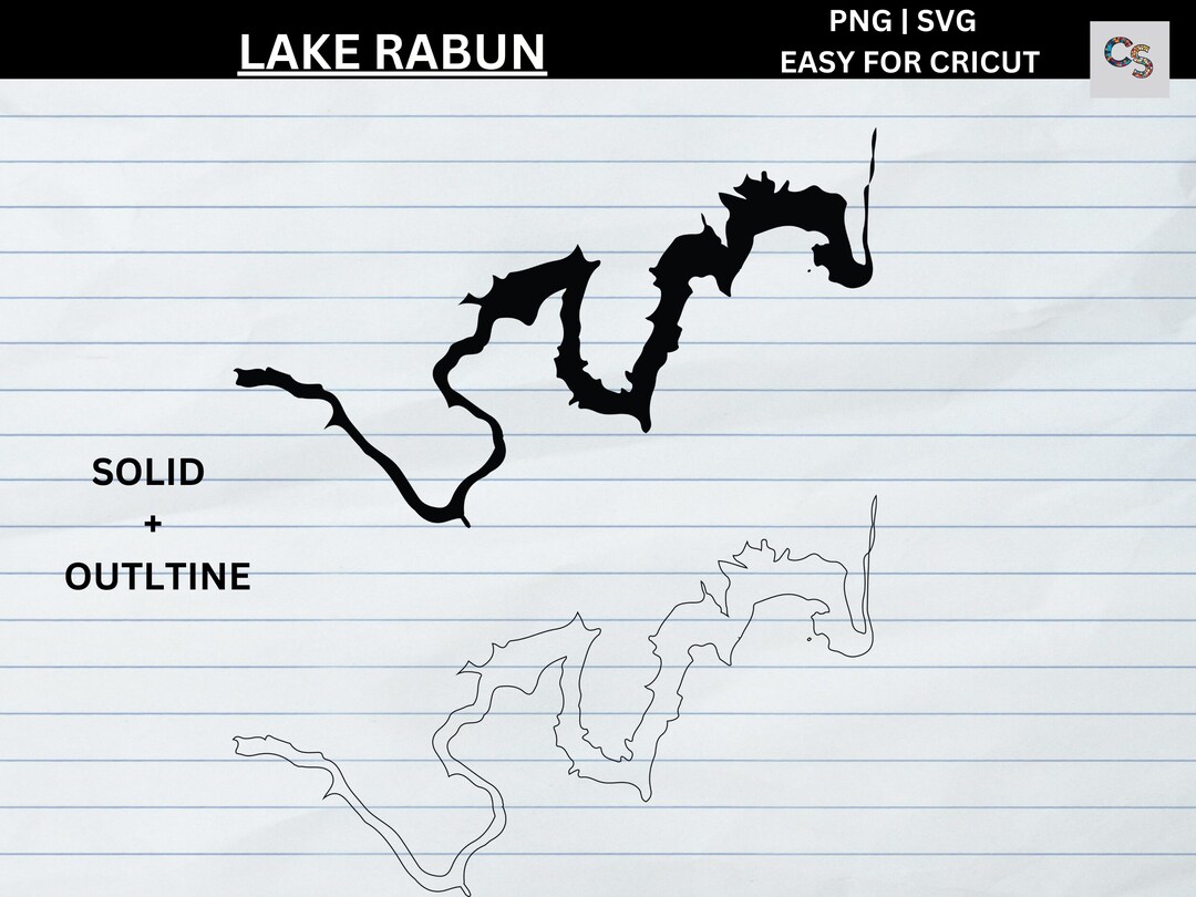 Lake Rabun Georgia Map Cut File-vector Graphic - Digital Download - Etsy