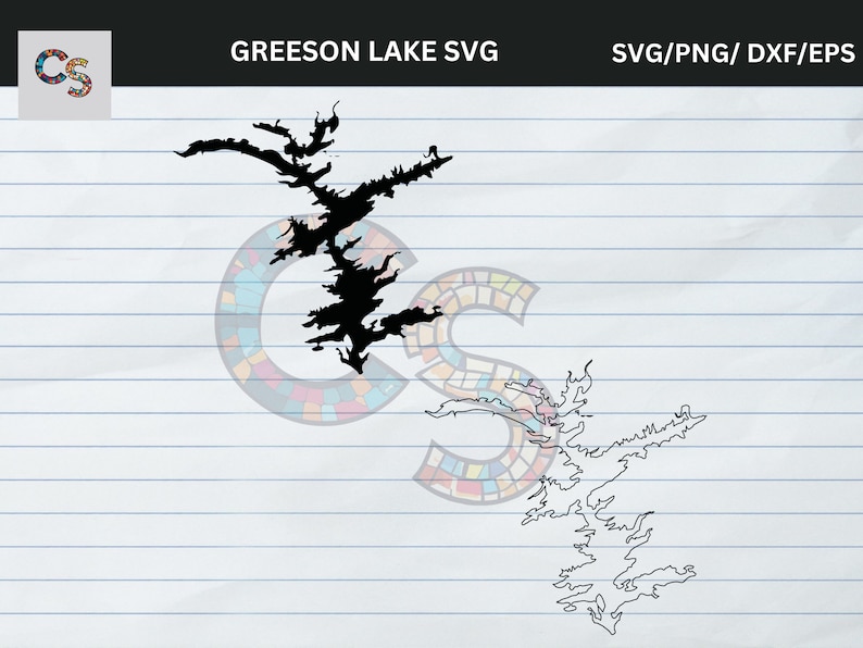 Lake Greeson SVG - Digital File Set - Arkansas | Vector Outline Map ...