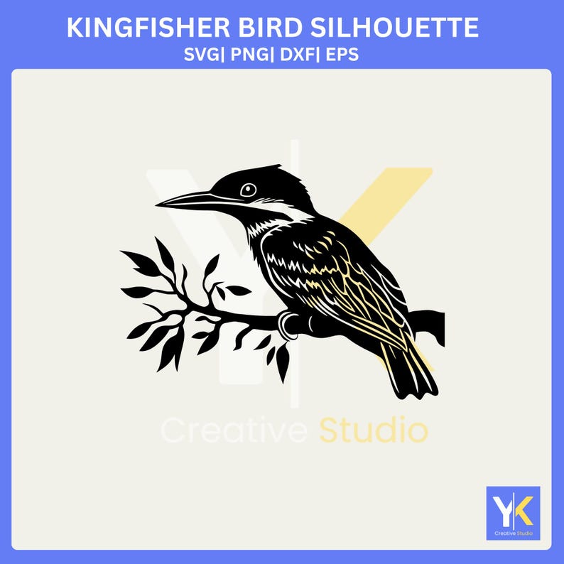 Kingfisher Bird Silhouette SVG | Wildlife Wall Art (digital Download ...