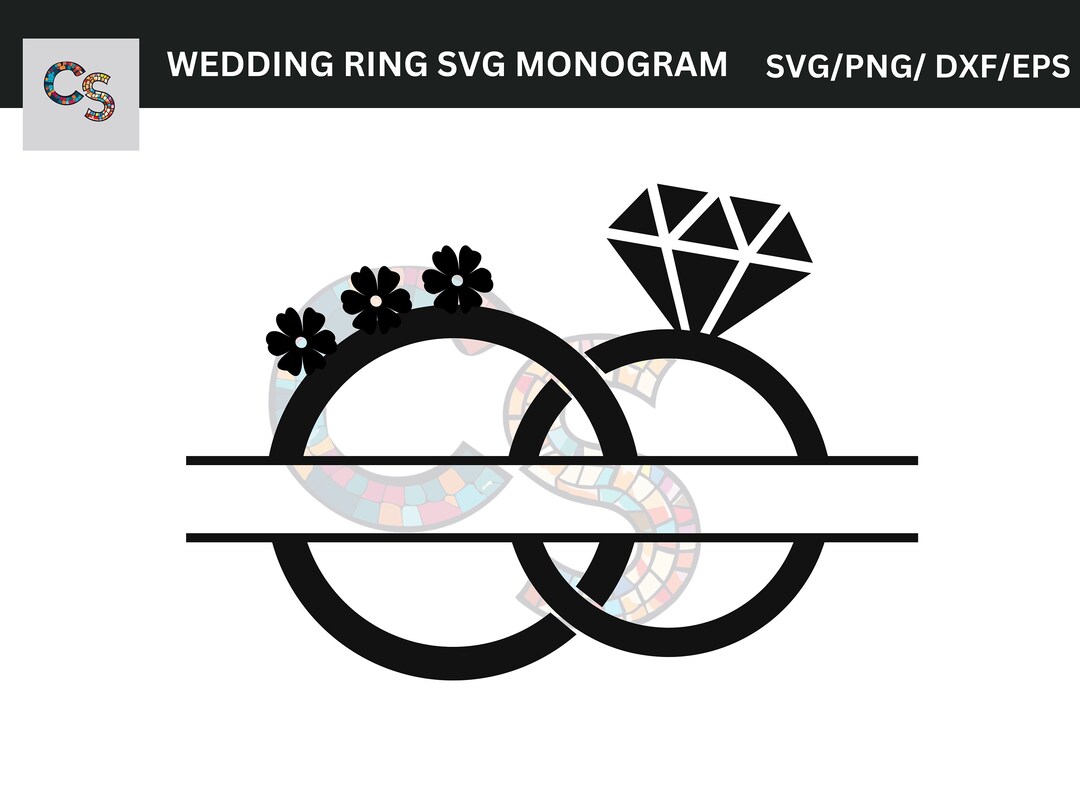 Wedding Ring Monogram SVG Cut File - Personalized DIY Crafts for Rings ...