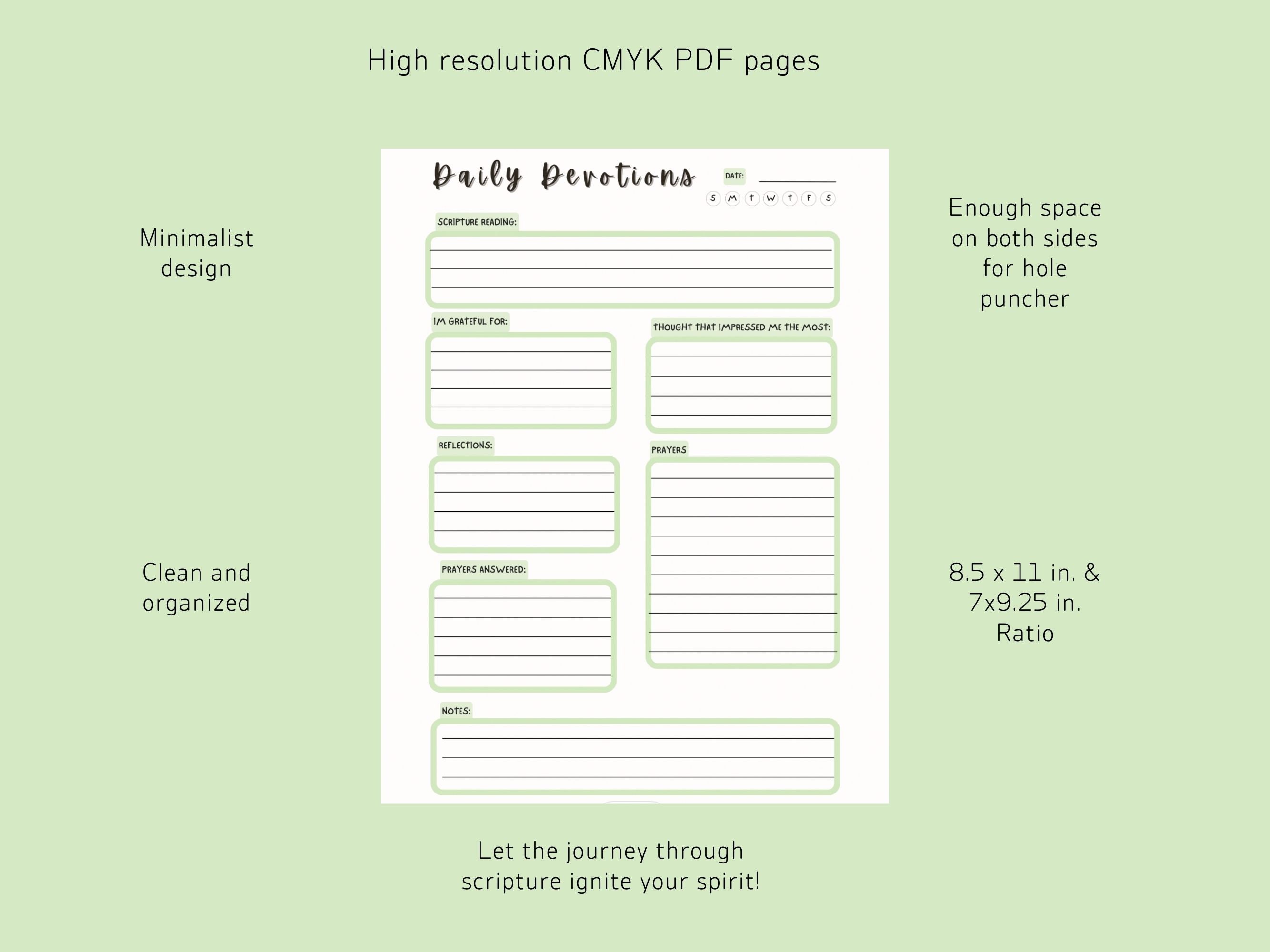 Printable Daily Devotions Daily Devotional Planner Christian Planner ...