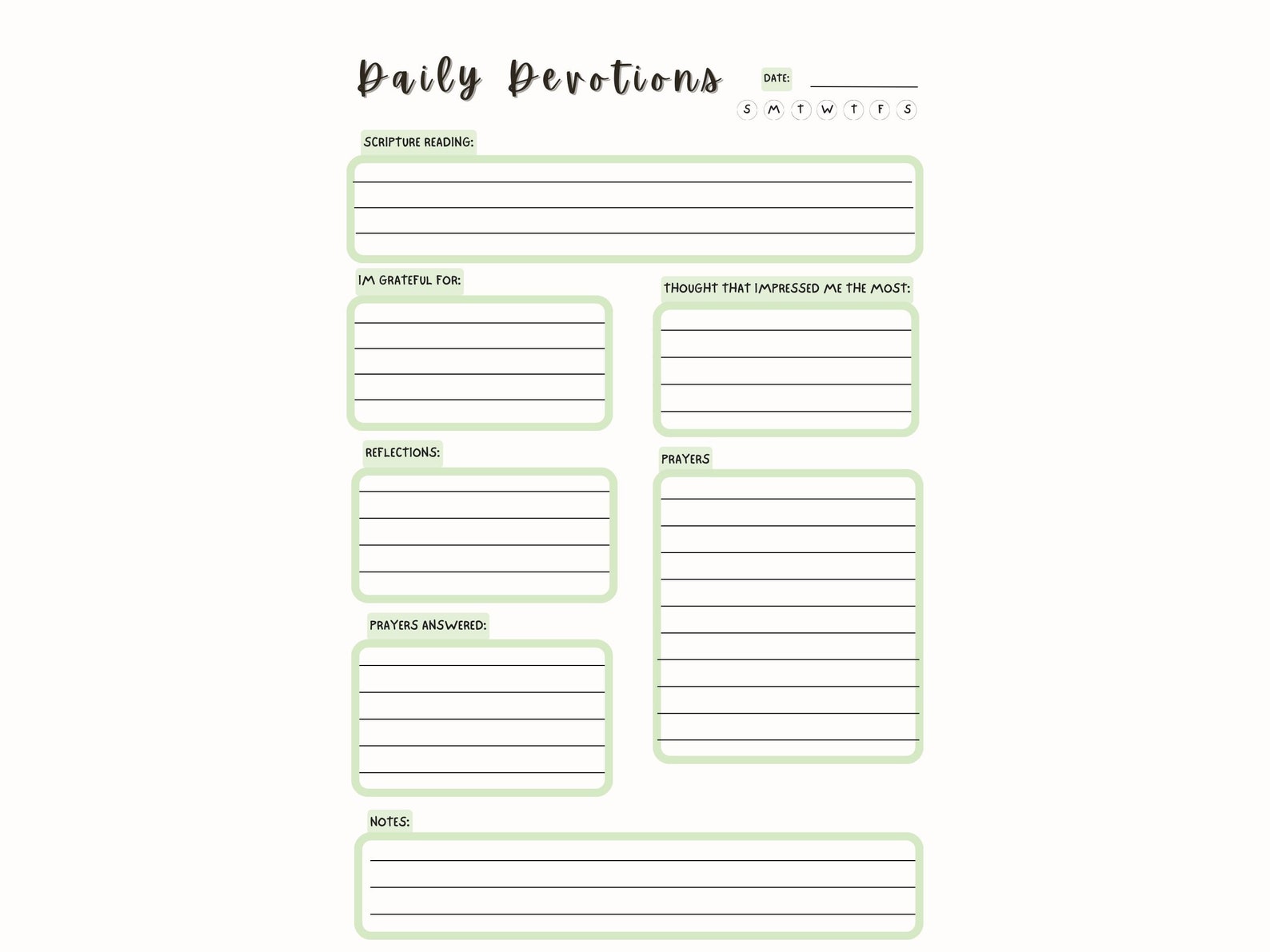 Printable Daily Devotional | Christian Planner, Scripture Guide (PDF ...