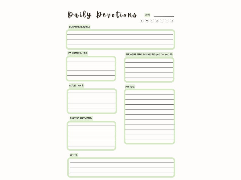 Printable Daily Devotions Daily Devotional Planner Christian Planner ...