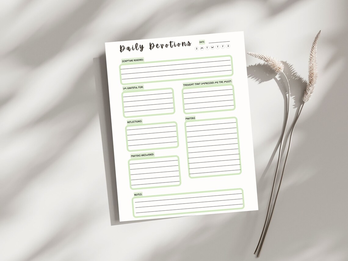 Printable Daily Devotions | Daily Devotional Planner | Christian ...